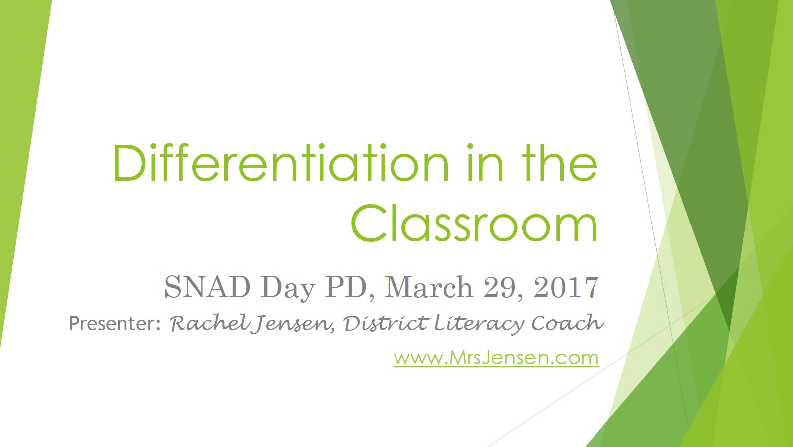 Differentiation in the Classroom | MrsJensen.com